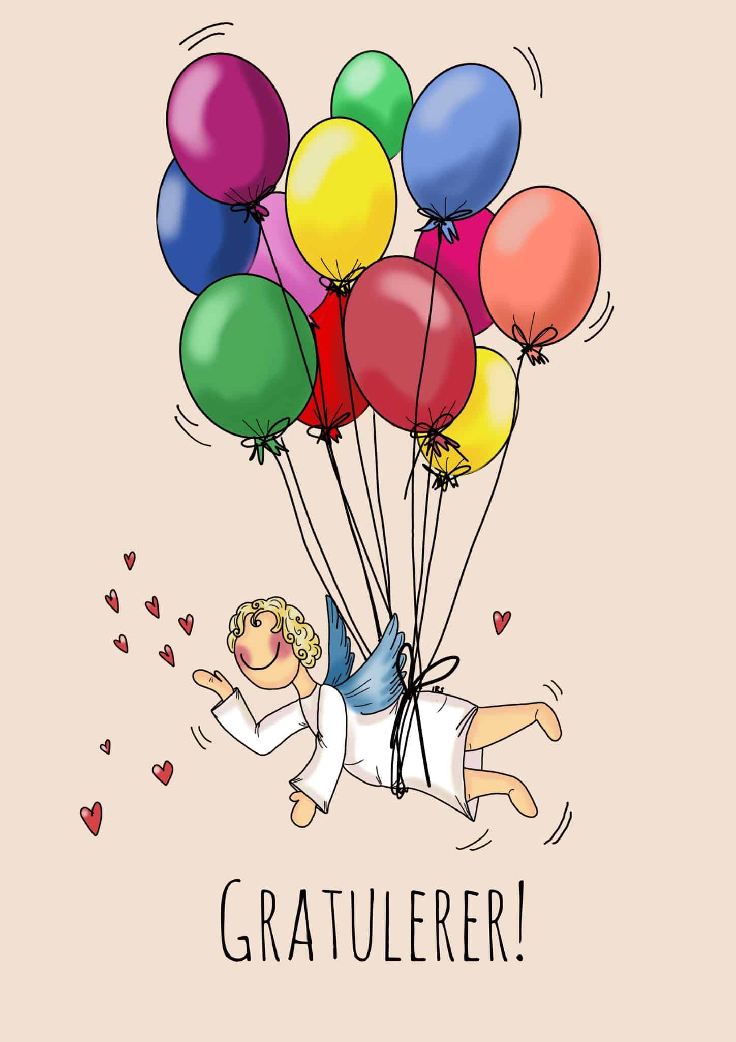 Gratulasjonskort Gratulerer - LYKKETEGNING ILLUSTRATØR
