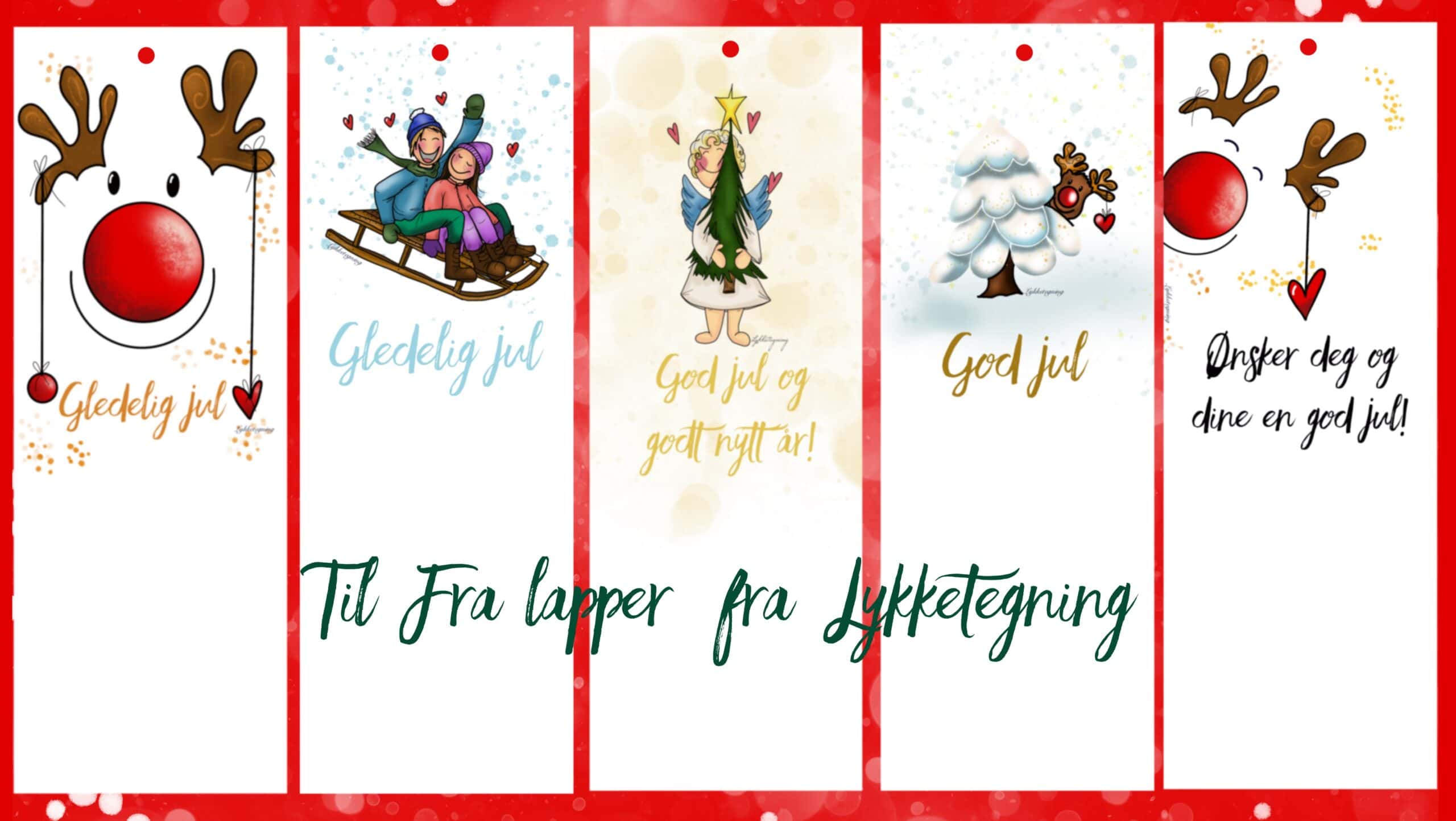 Pakkelapper fra Lykketegning til jul - LYKKETEGNING ILLUSTRATØR